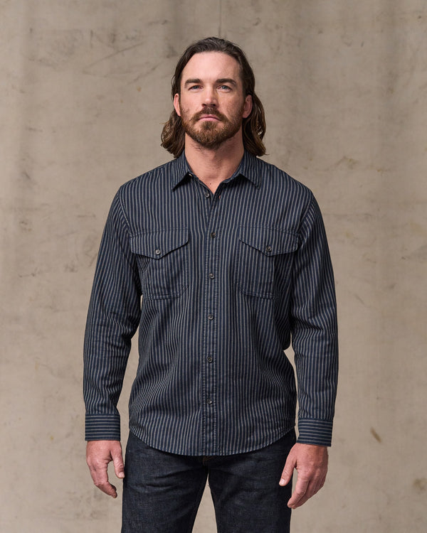 Lightweight Alaskan Guide Shirt - Indigo / Ticking Stripe | Filson