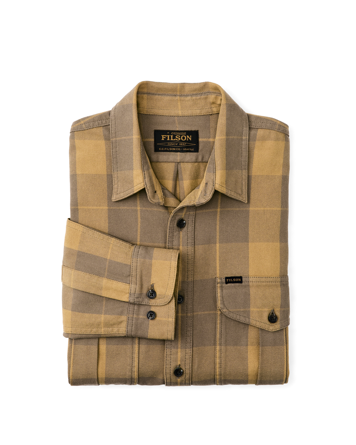 Vintage Wash Alaskan Guide Shirt - Light Brown / Ochre Plaid | Filson