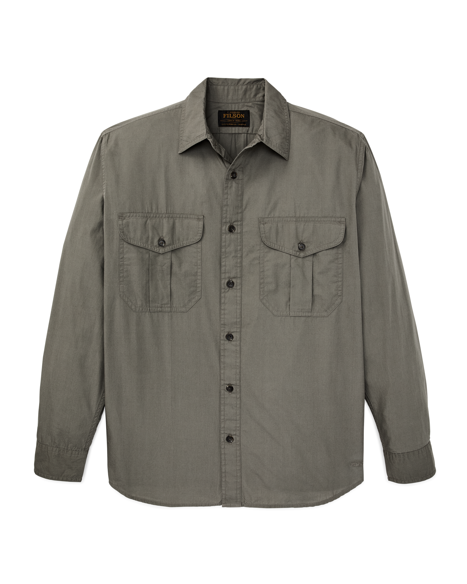 Filson's Washed Feather Cloth Shirt - Olive Gray | Filson