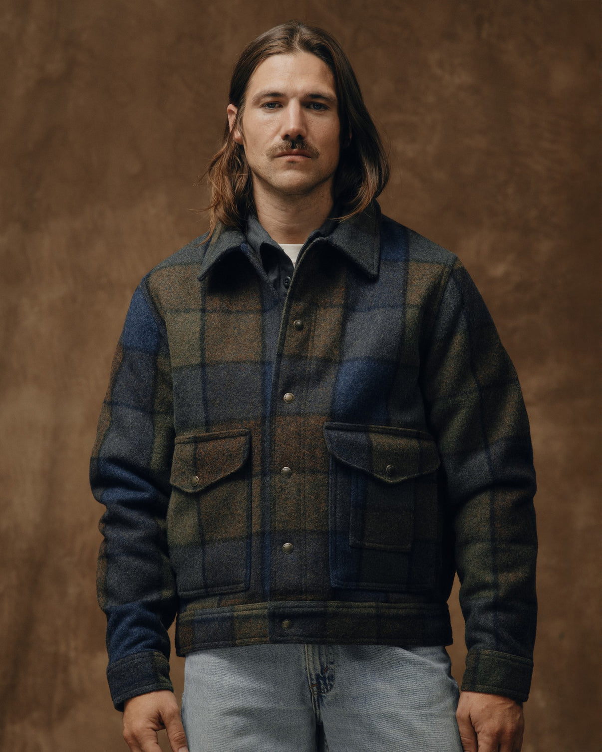 Mackinaw Wool Work Jacket - Blue / Brown / Gray Plaid | Filson