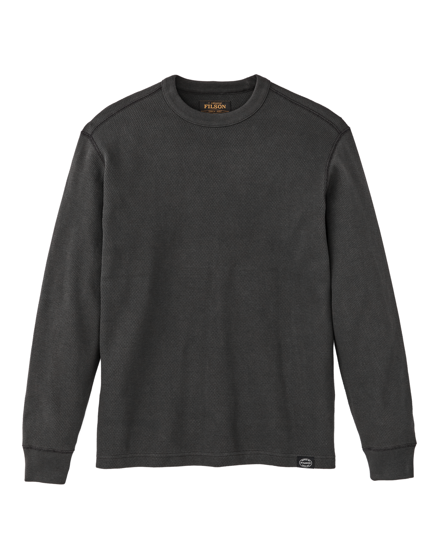 Waffle Knit Thermal Crewneck - Faded Black | Filson