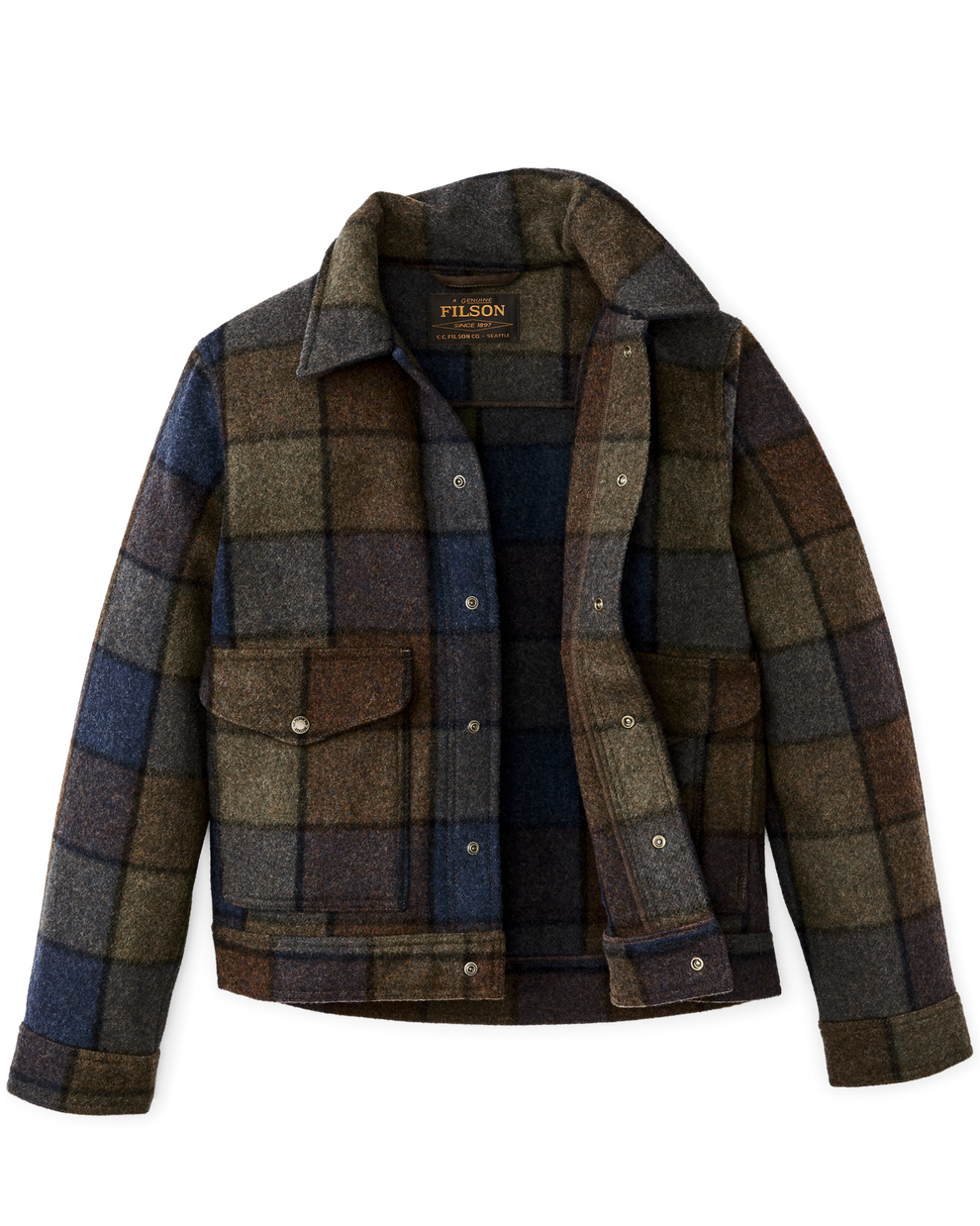 Mackinaw Wool Work Jacket - Blue / Brown / Gray Plaid | Filson