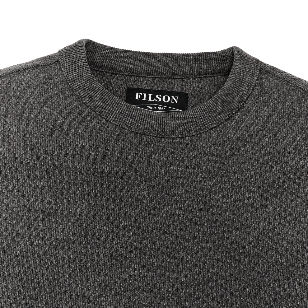 Men's Waffle Knit Thermal Crewneck Sweatshirt — Charcoal | Filson