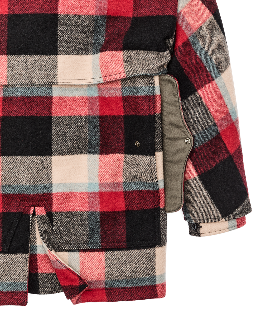 Lined Mackinaw Wool Packer Coat - Red / Cream / Blue Plaid | Filson